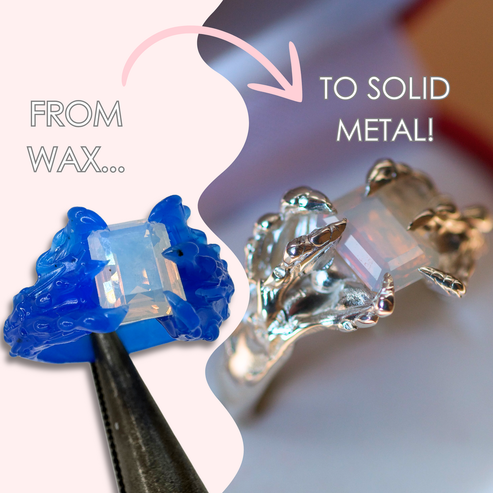 Lost Wax Jewellery Making Course, Cast In Place Gemstones.